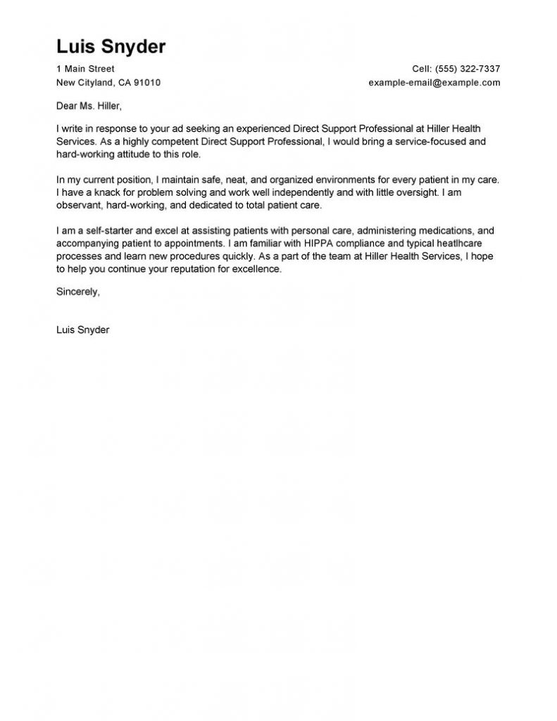 Health Care Cover Letter Amulette