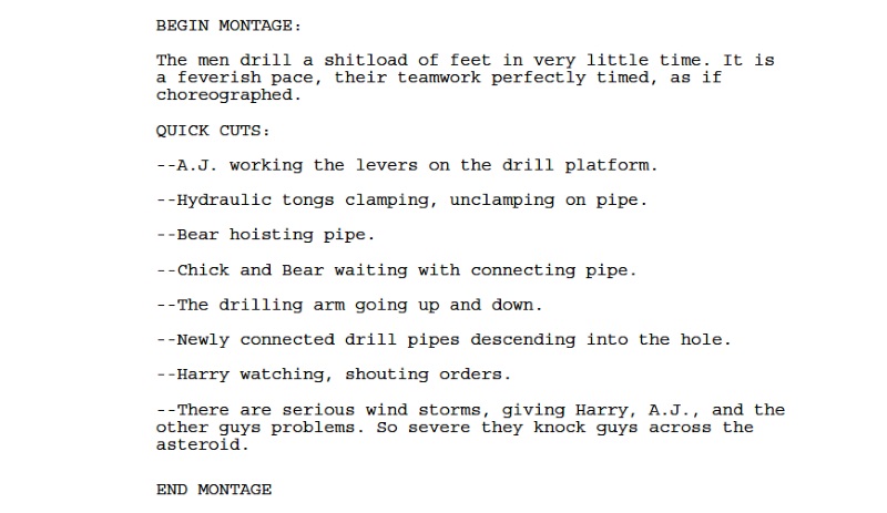 Montage Screenplay Amulette