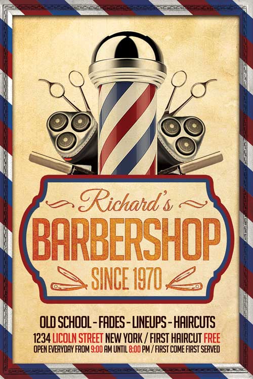 Barber Shop Flyer Free Template Amulette
