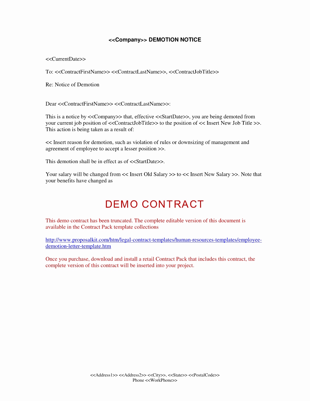 Demotion Letter Template Amulette