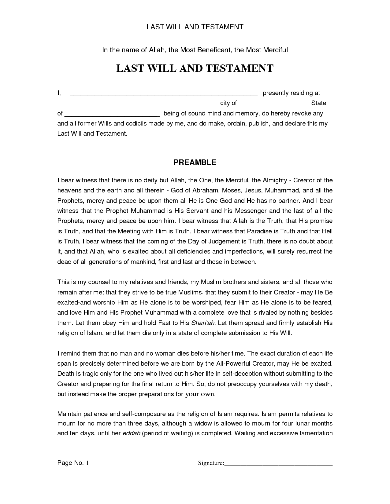 Last Will And Testament Florida Pdf Amulette