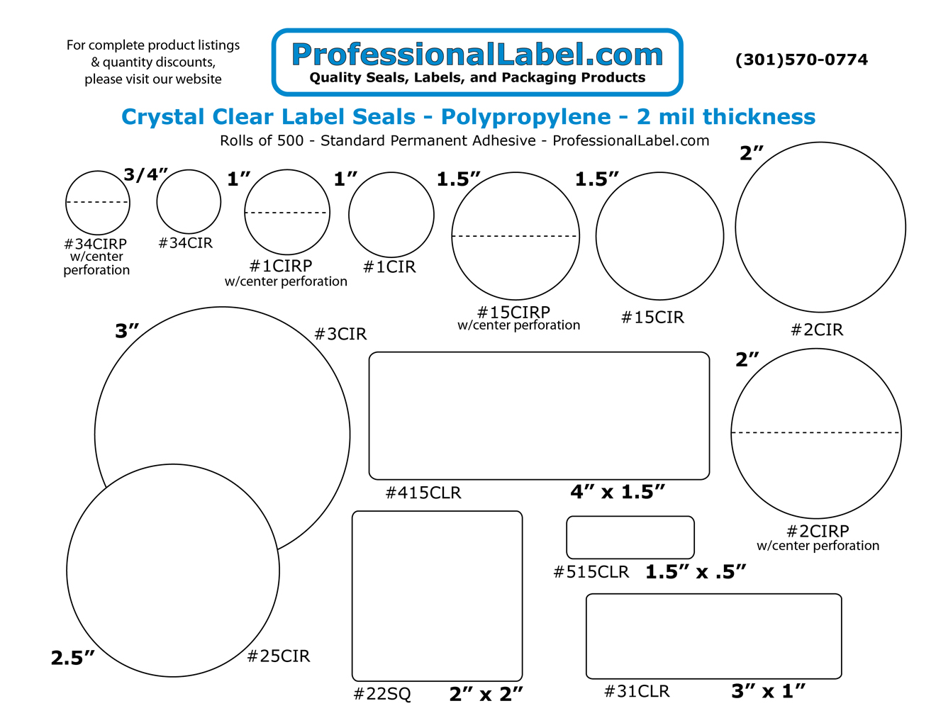 Sticker Sizes Chart Amulette