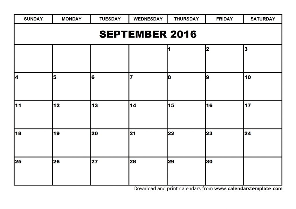 Free September 2016 Calendar Printable | amulette