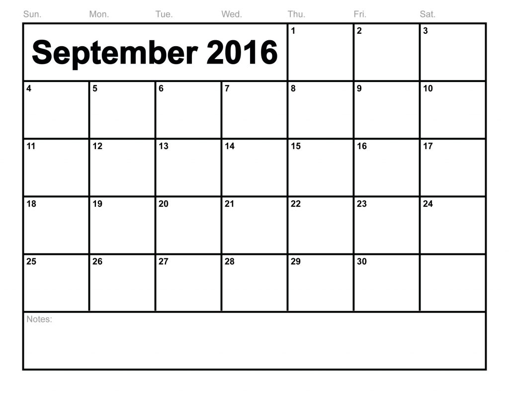 Free September 2016 Calendar Printable | amulette