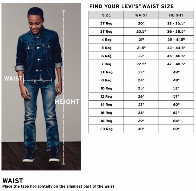 Levi Size Chart For Women