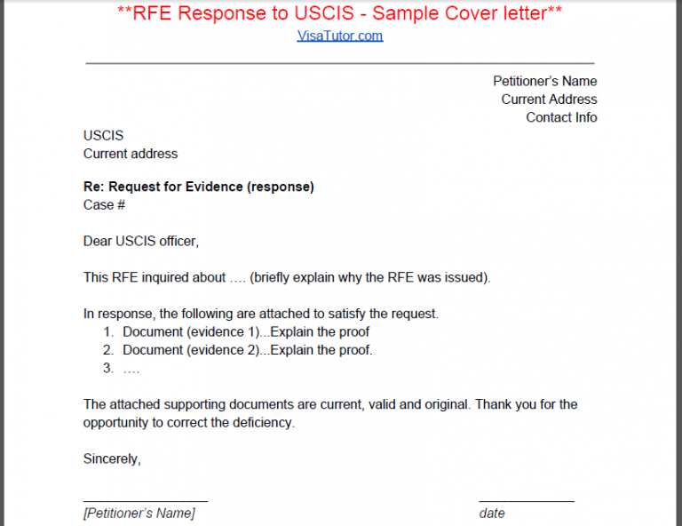 Uscis Rfe Cover Letter | amulette